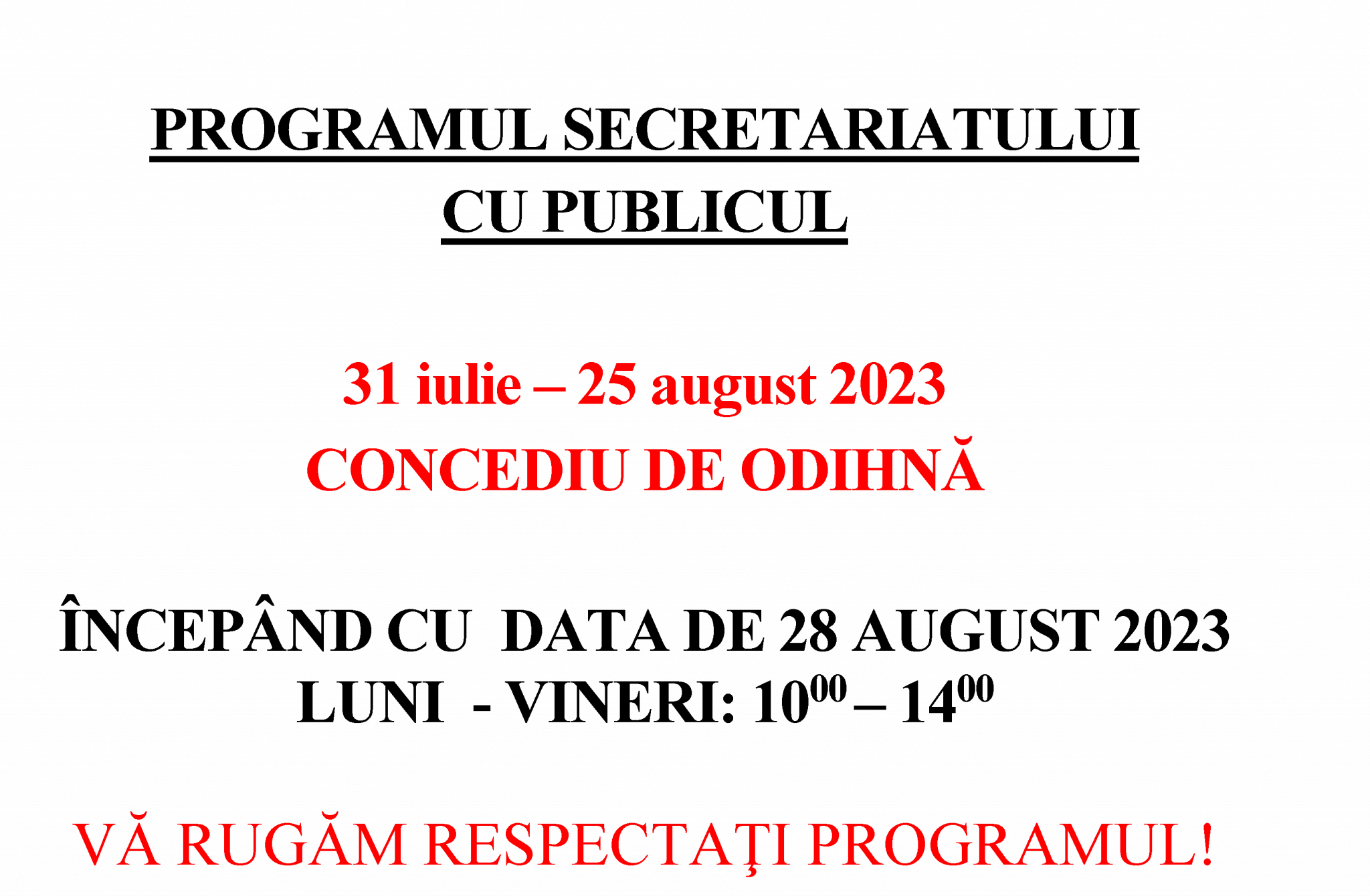 program secretariat concediu - Facultatea de Hidrotehnică ...