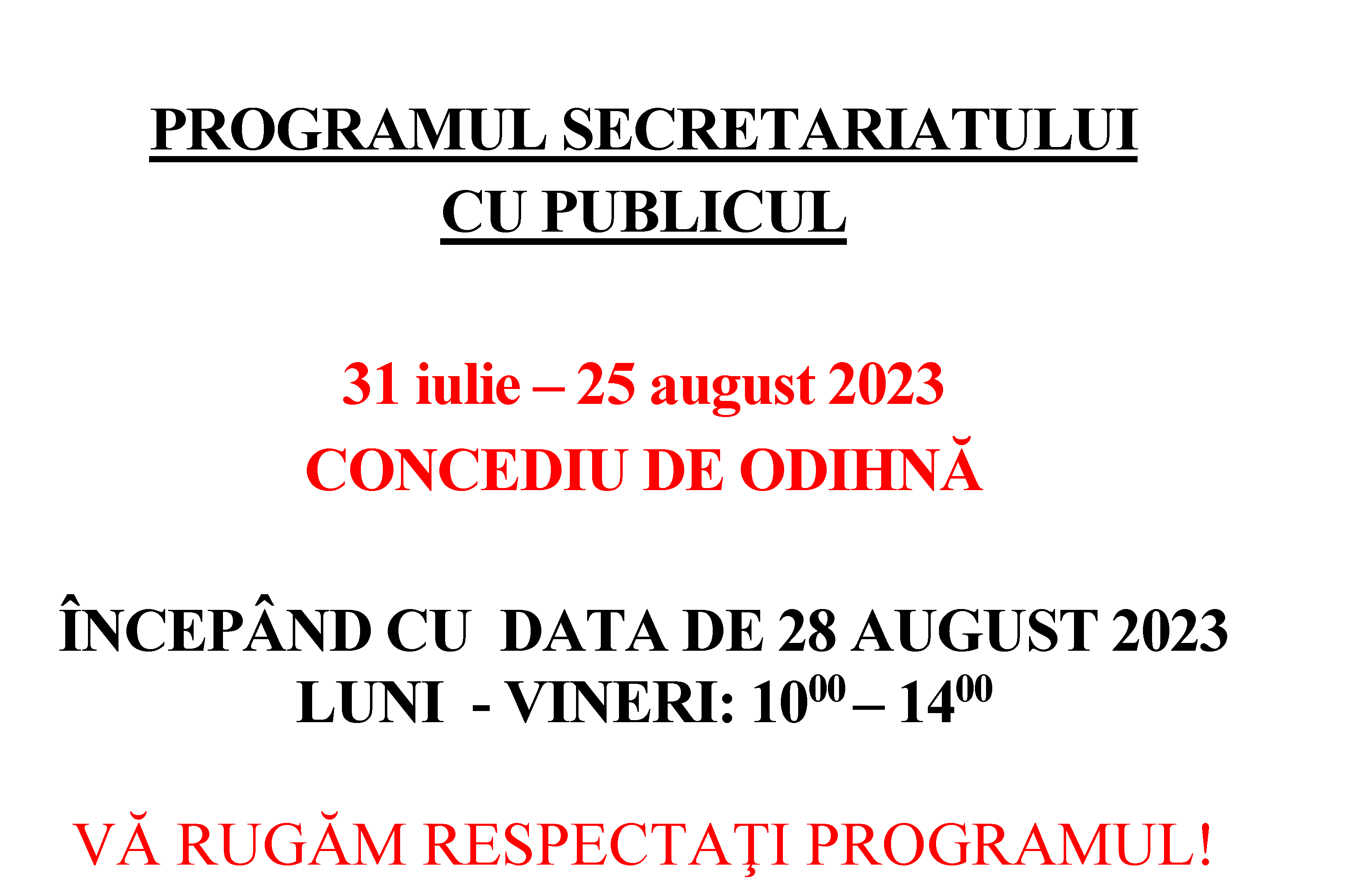 program secretariat concediu - Facultatea de Hidrotehnică ...
